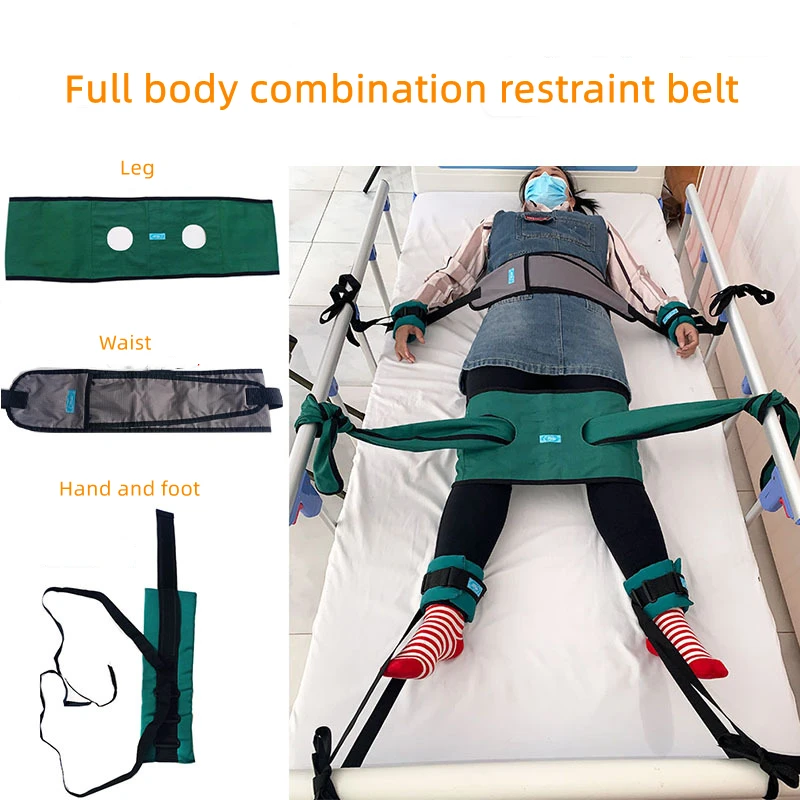 Wrist Foot Waist Leg Full Body Restraint Strap Home Bedridden Paralyzed ...