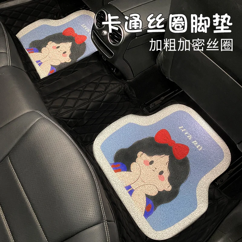 Car-Foot-Mats-Universal-Cartoon-Princess-Silk-Loop-Single-Anti-Dirty ...
