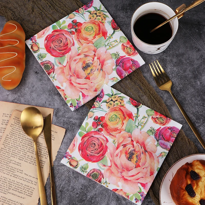 New-Colorful-Napkins-Printed-Paper-Napkins-Western-Restaurant-Hotel ...