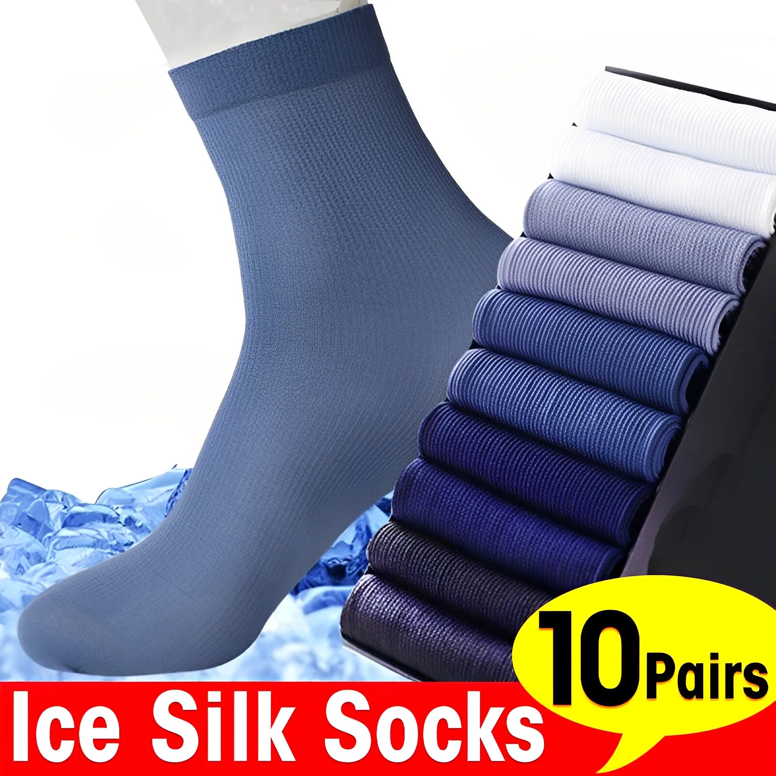 10pairs-Bamboo-Fiber-Men-s-Socks-Summer-Thin-Stripe-Breathable-Long ...