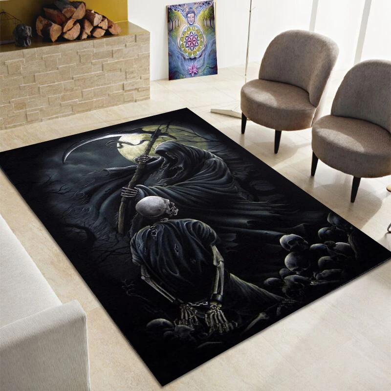 Terrifying Death Skull, Satan Large Carpet, Family Living Room, Bedroom ...