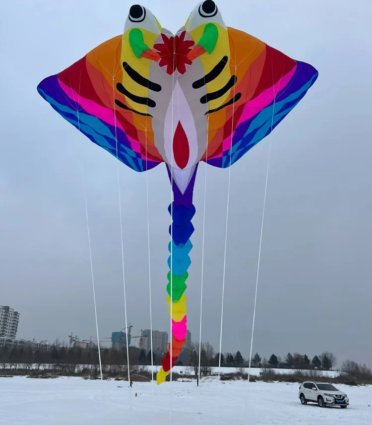Soft kite multi-color fabric splicing skate pendant kite giant soft ...