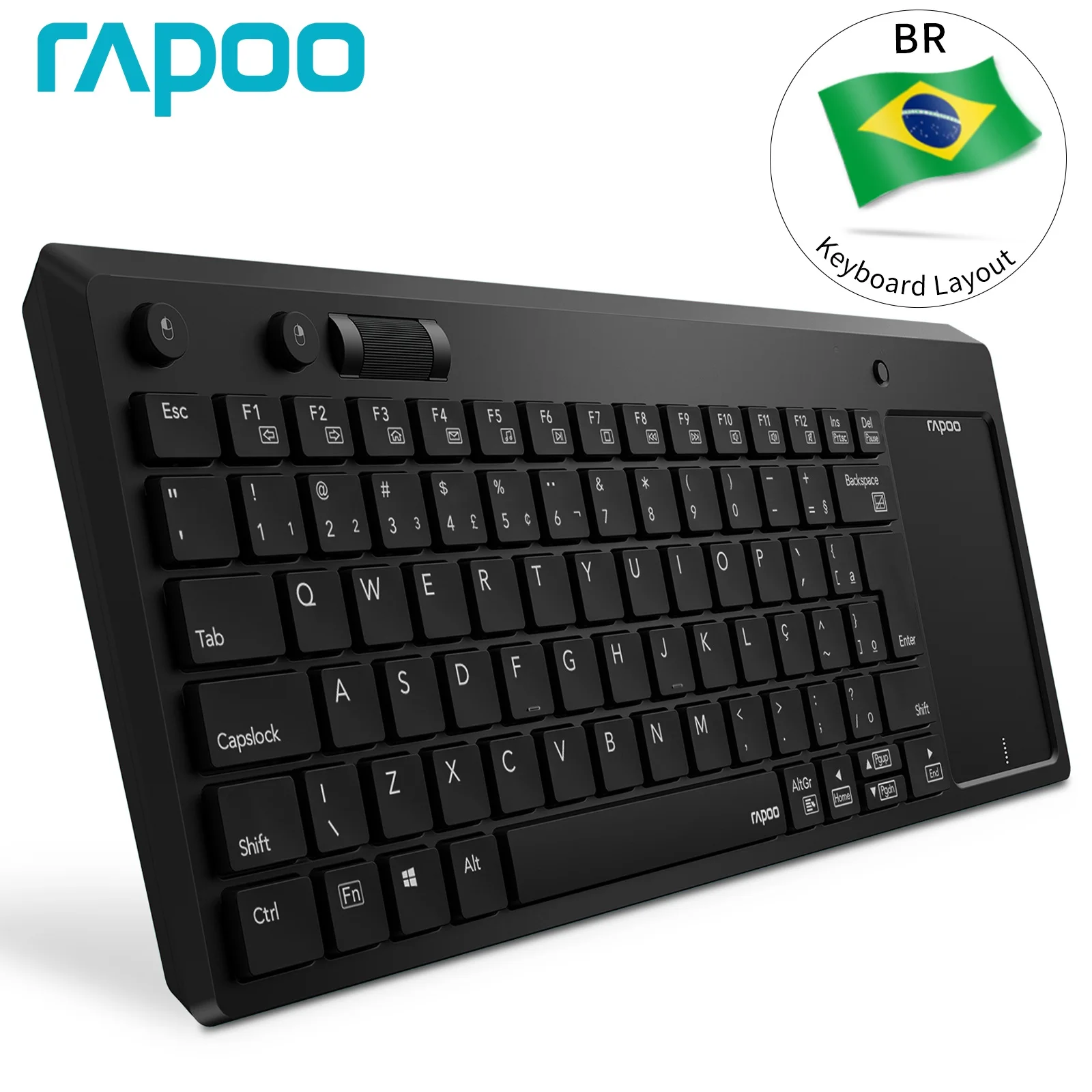 Rapoo-K2800-QWERTY-Wireless-Keyboard-with-Multimedia-Keys-and-Touchpad ...