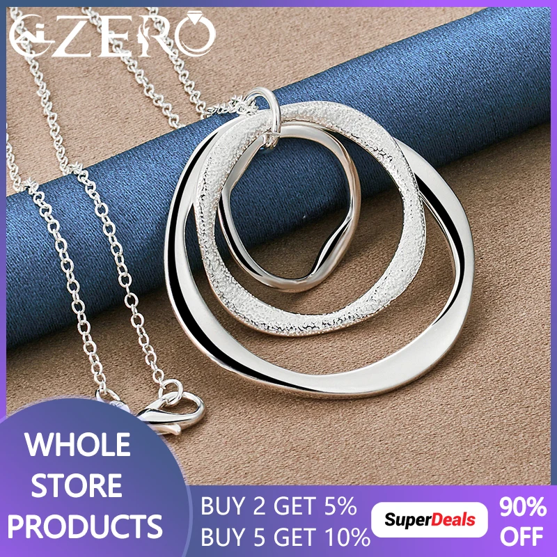 ALIZERO-925-Sterling-Silver-16-30-Inch-Chain-Three-Circle-Pendant ...