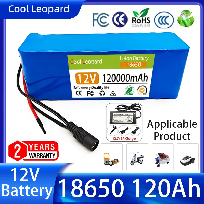 12V-120Ah-Battery-Pack-3S10P-18650-Lithium-Ion-Rechargeable-Battery ...