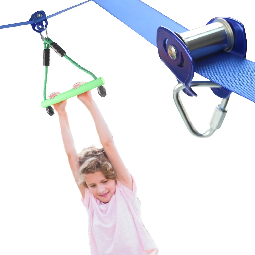 Children-s-Ninja-Rope-Sling-Slackline-Bar-Kit-Pulley-Zigbee-Training ...