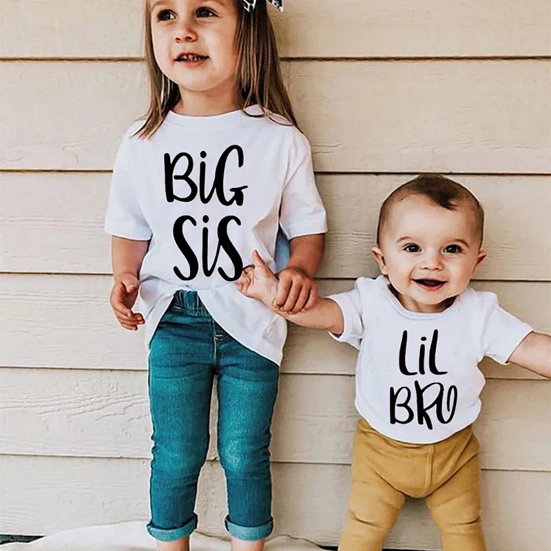 Summer-Lil-Bro-Big-Bro-And-Lil-Sis-Big-Sis-Children-T-Shirt-Cotton ...