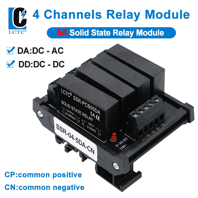 Solid State Relay Module 4 Channels DC AC/DC Common Posivitive/Negative ...