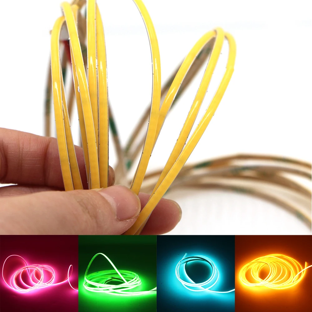 3mm-PCB-12V-COB-LED-Strip-light-Red-Yellow-Green-Pink-Blue-Cool-Blue ...