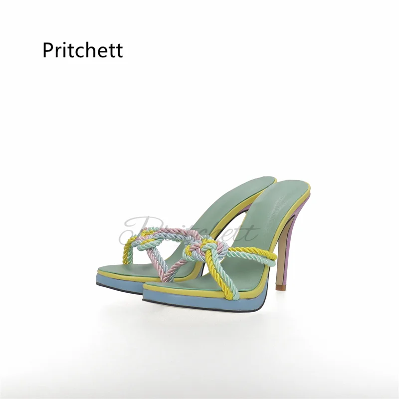 Women-s-Rope-High-Heels-Slippers-Mixed-Colors-Open-Toe-Summer-Shoes ...