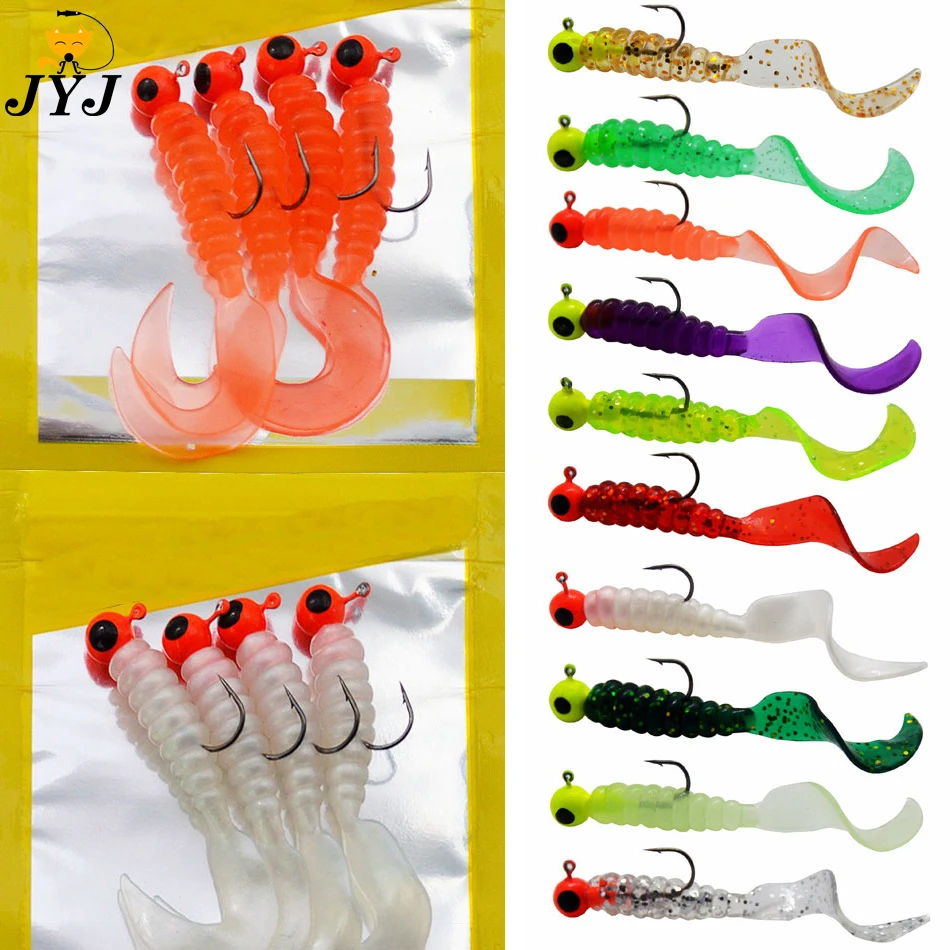 JYJ-4pcs-bag-3-5g-jig-hook-with-6cm-soft-tail-lure-bait-worm-maggot ...