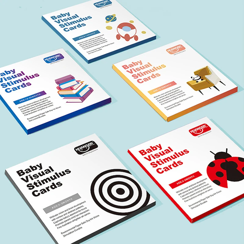 Montessori Baby Visual Stimulation Card Toy Black White Flash Cards ...