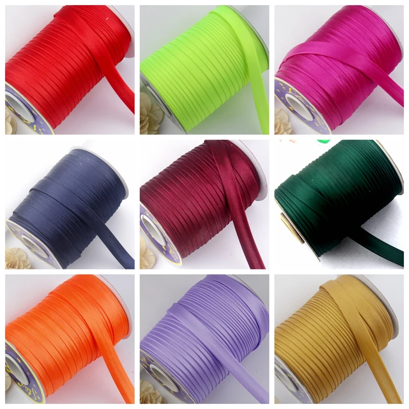 5/8"(15mm) Satin Bias Tape Polyester Bias Binding Solid Color For DIY ...