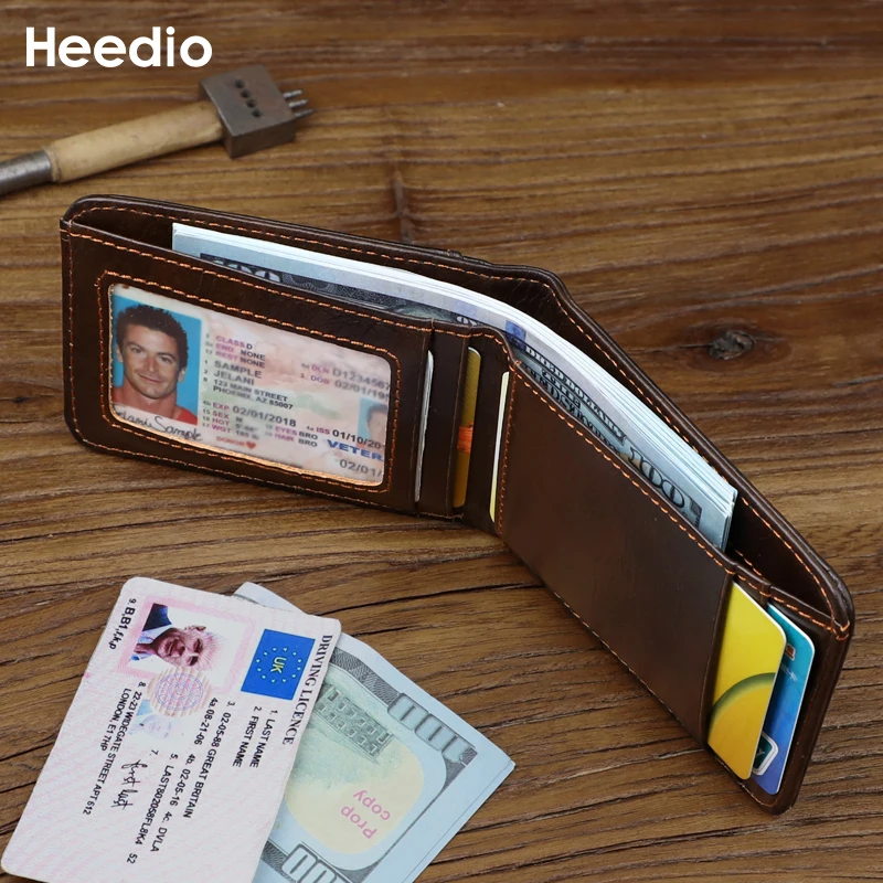 Genuine leather Men's Wallet Small Money Purses Mini Wallets Short ...