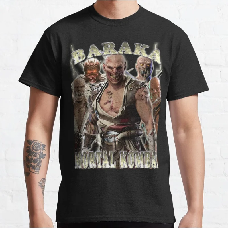 Baraka 80s retro video game Mortal Kombat 1 Short-sleeve crewneck T ...