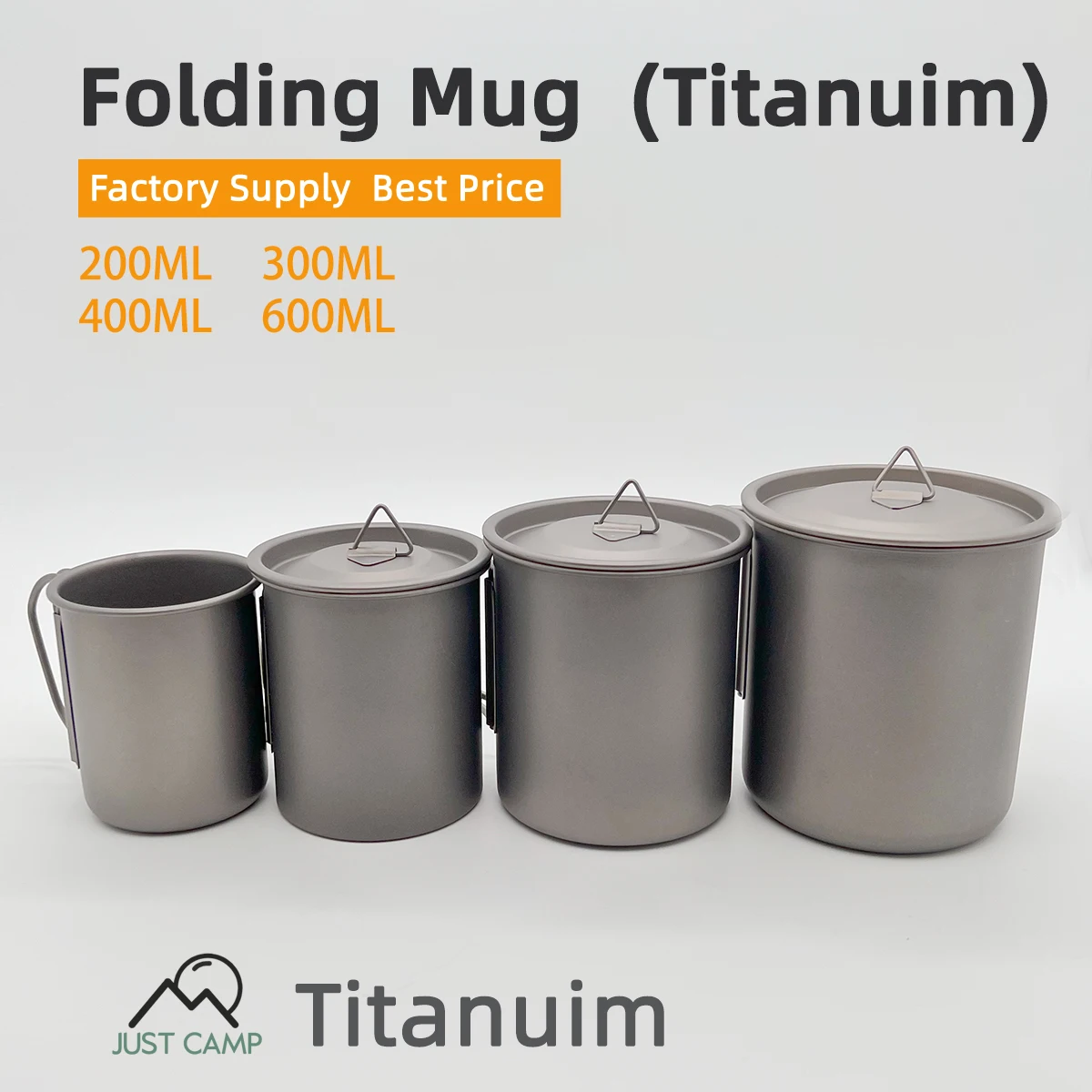Titanium Folding Mug Camping Cup Water Cup Foldable Handle Outdoor ...