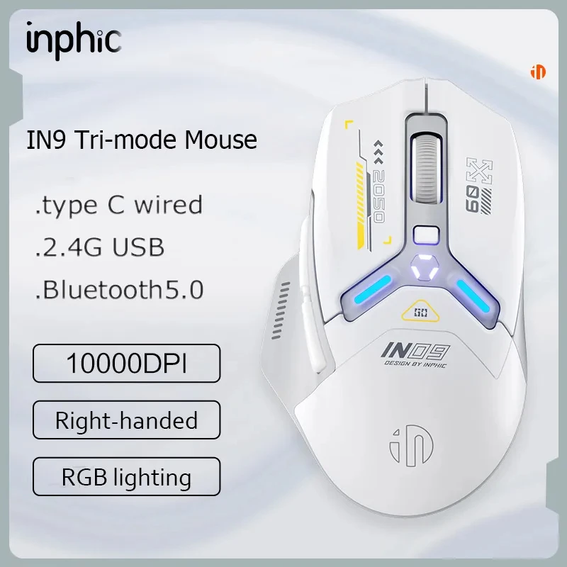 INPHIC-IN9-Three-mode-Wireless-Gaming-Mouse-Rechargeable-RGB-lighting-10000DPI-6-button ...