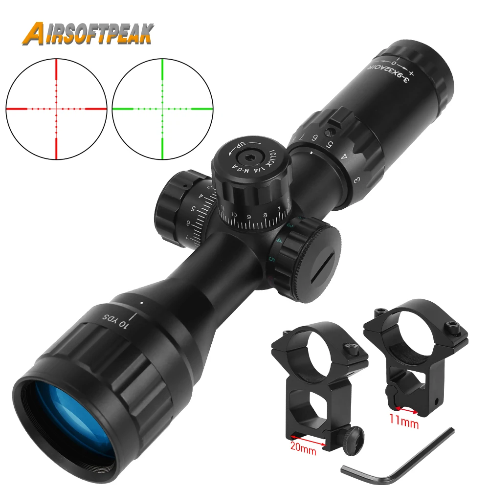 3-9x32-AO-Tactical-Riflescope-Red-Green-Illuminated-Mil-dot-Reticle ...