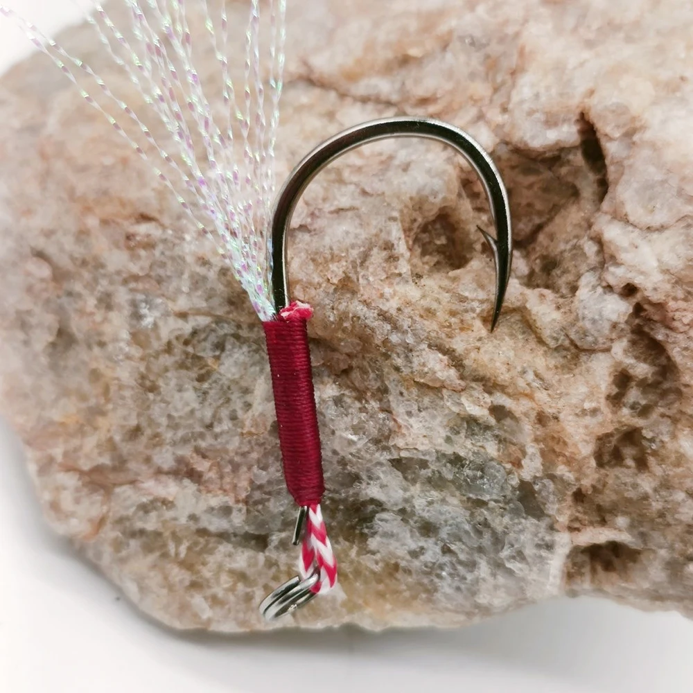 10pc Assist Hook Short PE Line Minnow Hook Saltwater for 5-200g Fishing ...