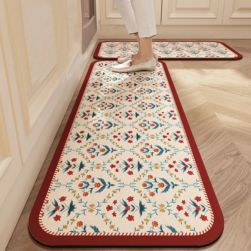 Kitchen Floor Mats Anti Fatigue Printed Kitchen Rugs Non-slip Hallway ...