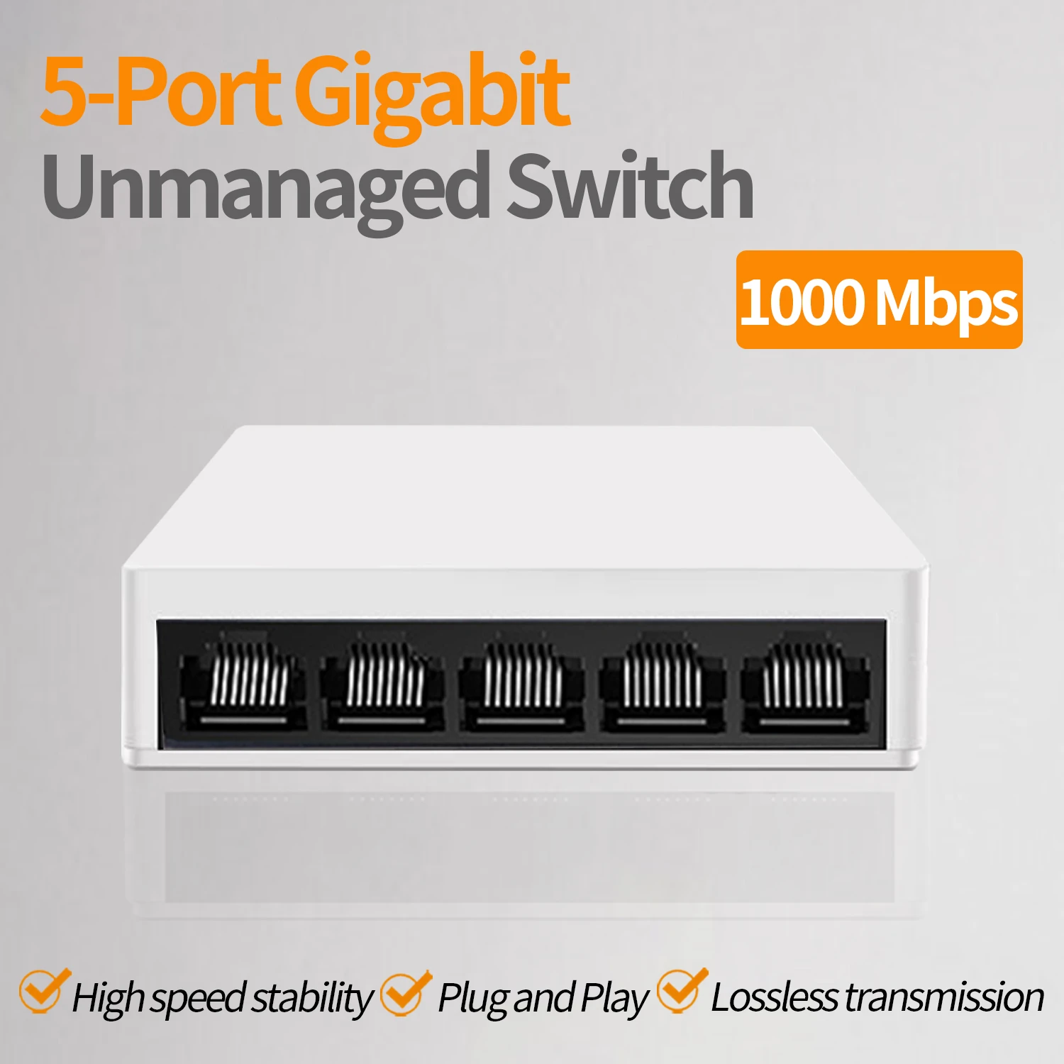 Network Switch 5 Port 1000mbps Gigabit Unmanaged Ethernet Lan Desktop ...