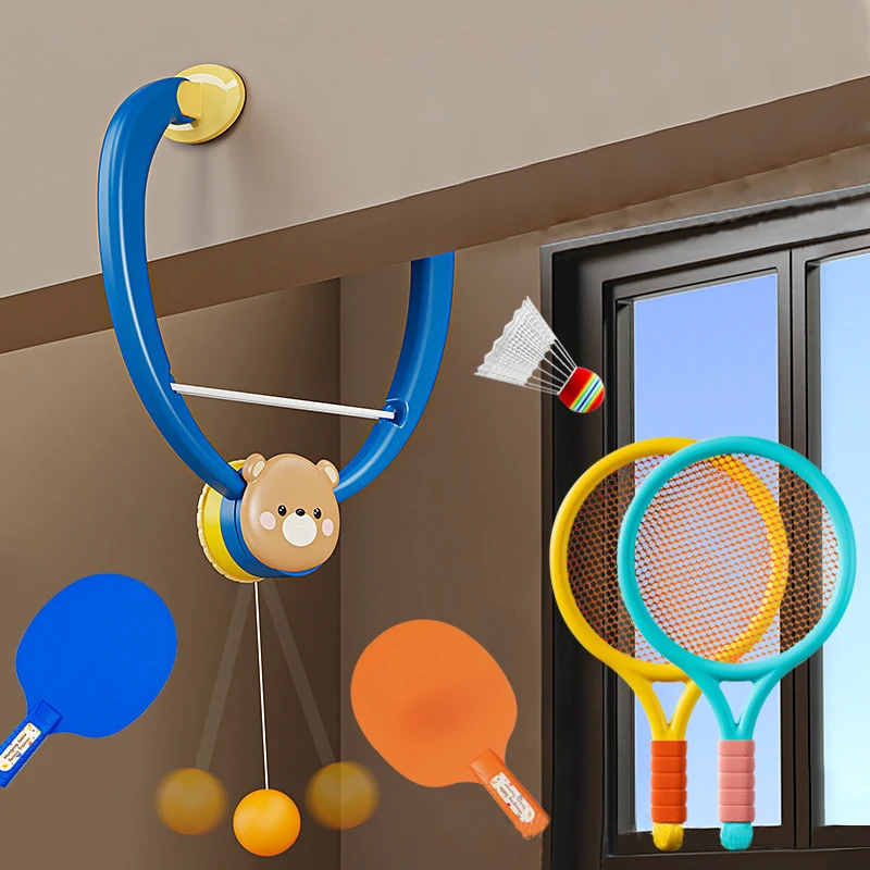 Hanging-Table-Tennis-Trainer-With-Racket-Mini-Badminton-Tennis-Ball ...