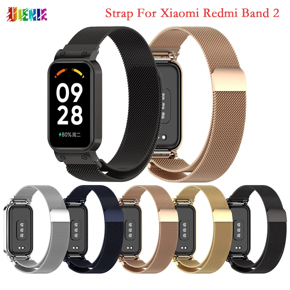 UIENIE 18MM Milanese Strap For Xiaomi Redmi Band 2 Bracelet+Protector ...
