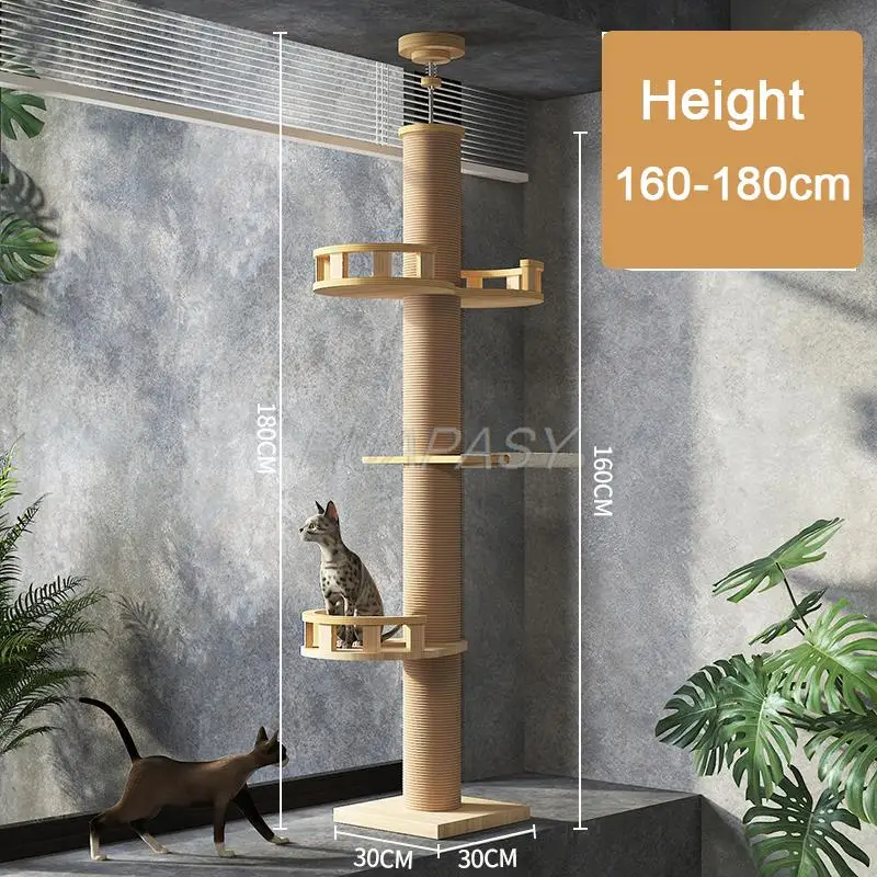 Adjustable-Cat-Tree-House-Tower-Floor-to-Ceiling-Kitten-Multi-Level ...