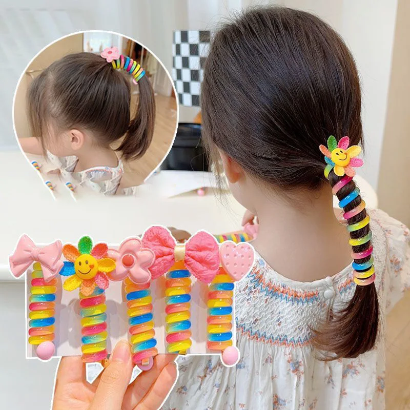 1PC-New-Lovely-Rainbow-Color-High-Elastic-Spiral-Hair-Rope-Head-Rope ...