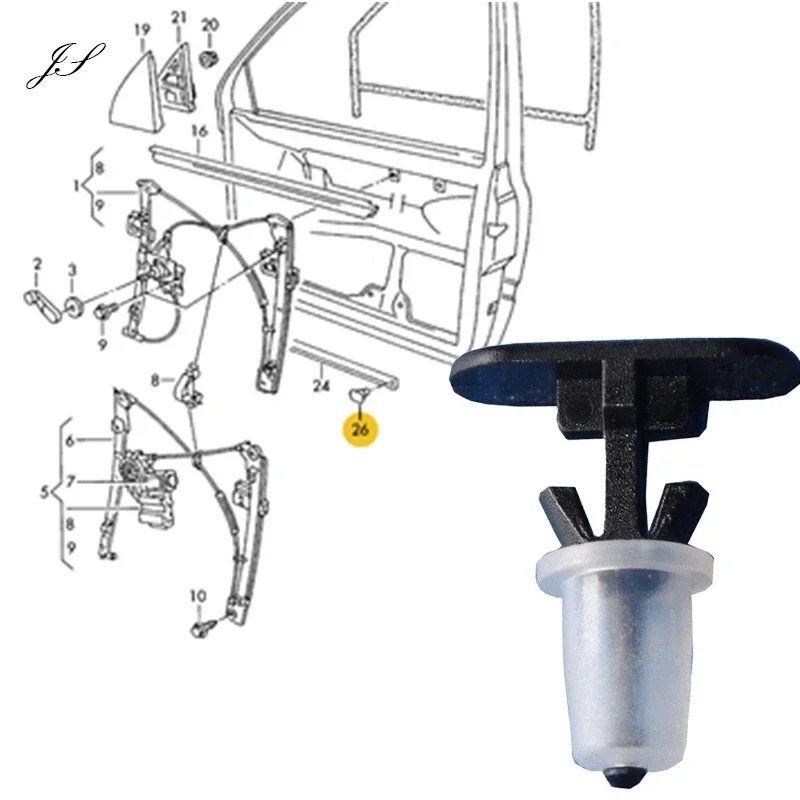 Car Weatherstrip Rubber Door Seal Clip With Clear Grommet 1H0837719 For ...