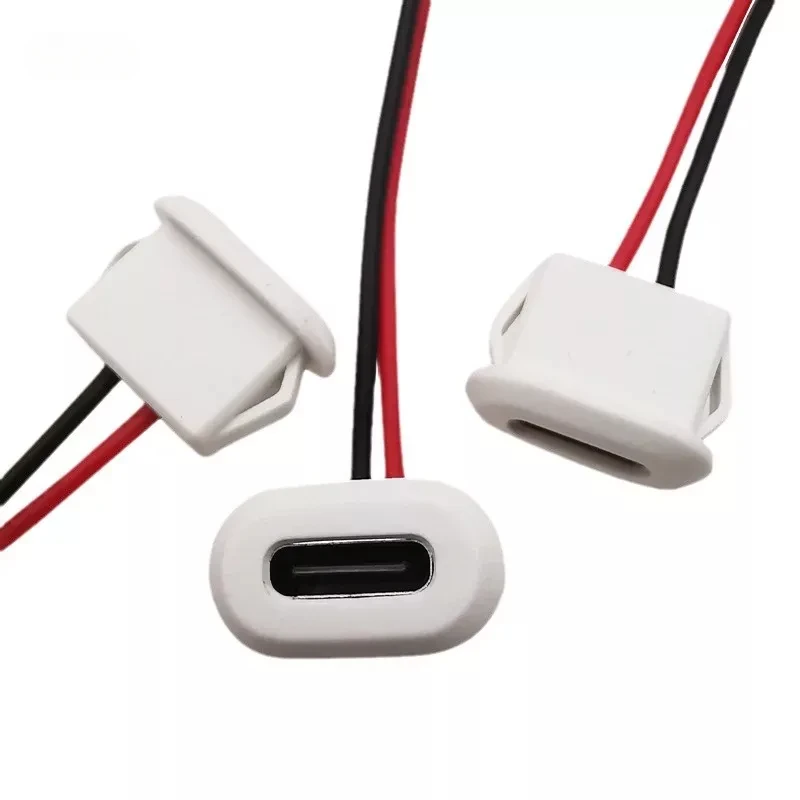 USB-Type-C-2-Pins-Connector-Jack-Female-Type-C-3A-30V-Oval-with-Wire ...