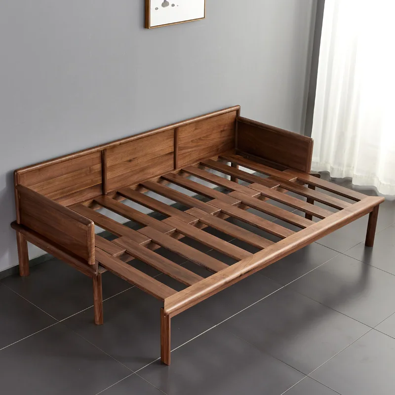 North-American-all-solid-wood-black-walnut-arhat-bed-small-push-pull ...