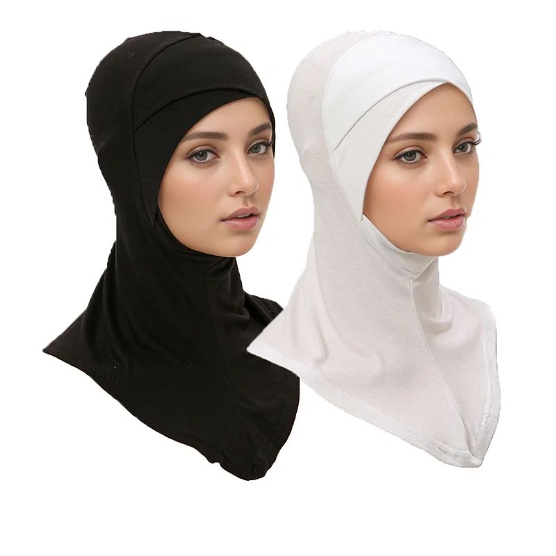 2-Pcs-Cross-Wrap-Chin-Cap-Muslim-Full-Cover-Cap-Hijab-Plain-Underscarf ...