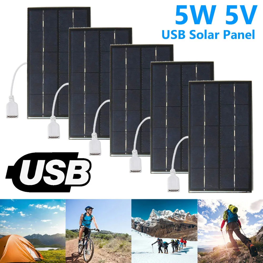 5-3-2-1PCS-DIY-Portable-Solar-Panel-Outdoor-Camping-Travel-USB-Solar ...