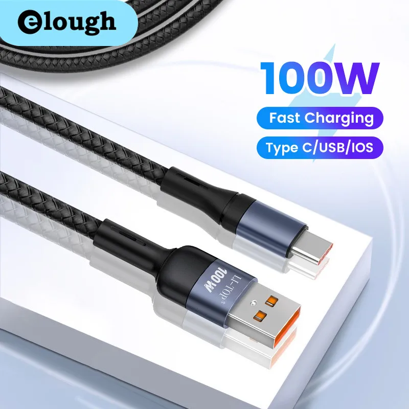 Elough-USB-Type-C-Cable-100W-Fast-Charging-For-Xiaomi-Samsung-Huawei ...