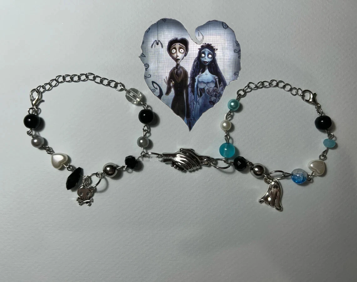 Corpse-bride-inspired-matching-bracelets-Victor-and-Emily-Handmade-Y2K ...
