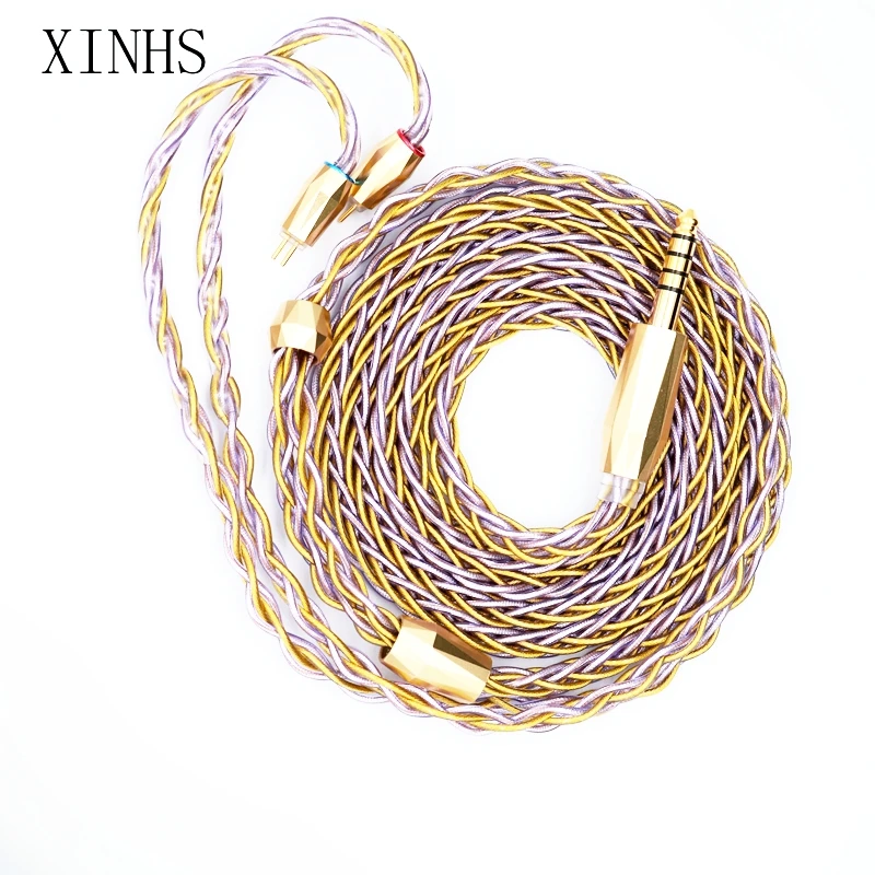 XINHS 8-core gold silver foil wire gold plated mixed woven cable