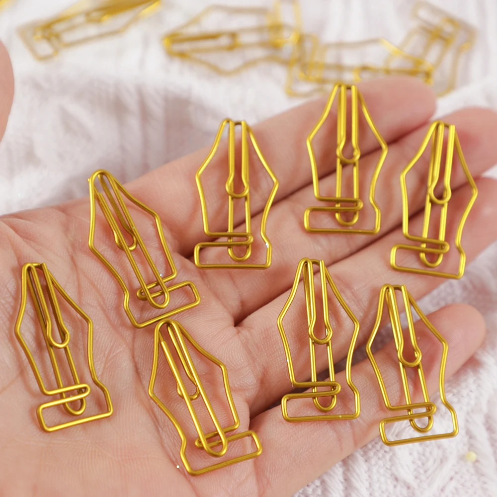 Metal Paperclip Binder Clip | Gold Binder Clips Paper | Clip Office ...
