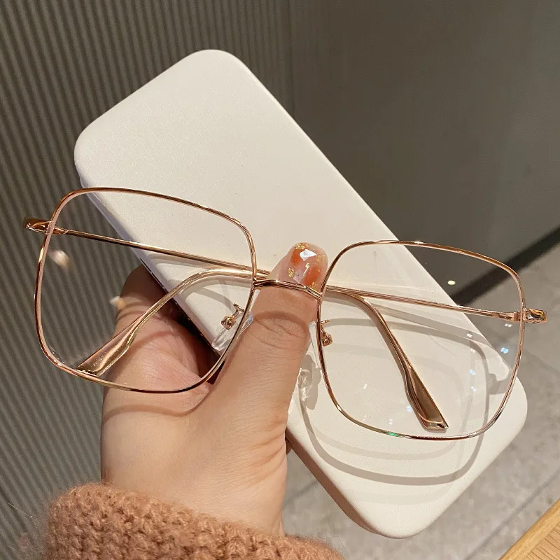 Fashion Clear Glasses Women Metal Frame Glasses Girls Student ...