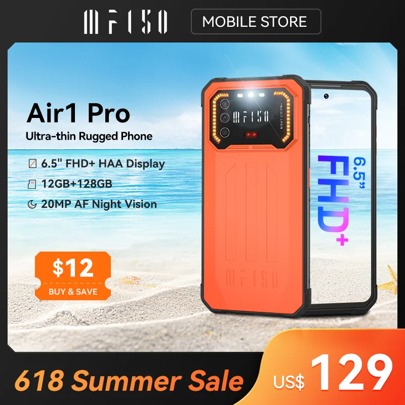 IIIF150 Air1 Pro 견고한 휴대폰, 6.5 인치 FHD + 디스플레이, 48MP + 20MP AF 야간 투시경 카메라 스마트폰, 5000mAh 휴대폰, NFC ...