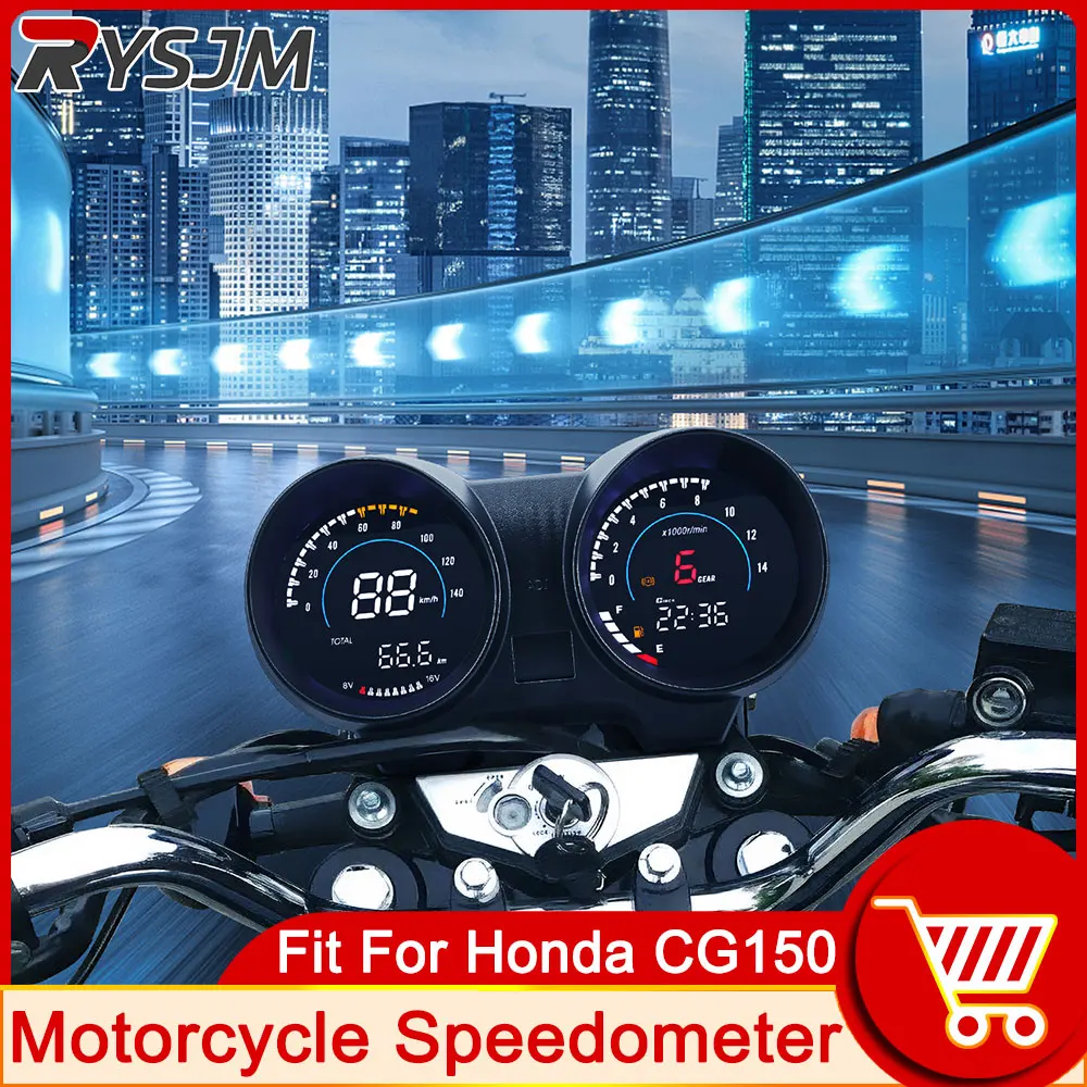 LED-Digital-Speedometer-Dashboard-Motorcycle-RPM-Meter-Tachometer-Oil ...