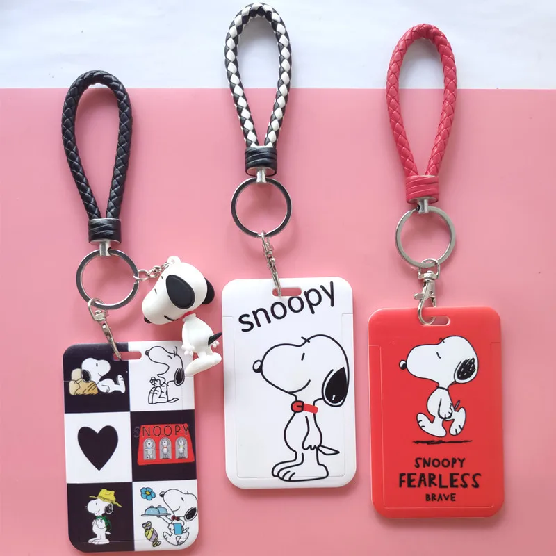 Snoopy-Charlie-Brown-Juego-de-tarjetas-de-autob-s-Kawaii-llavero-para ...