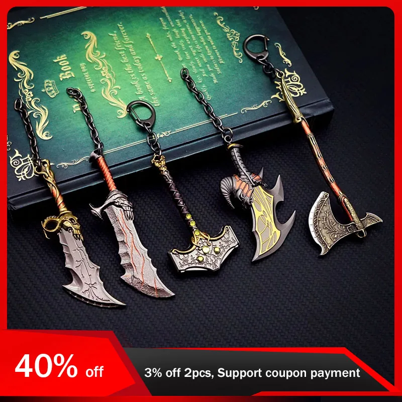 God-of-War-Mini-Keychain-Kratos-Axe-Keyrings-Kratos-Mask-Pendants-Metal ...