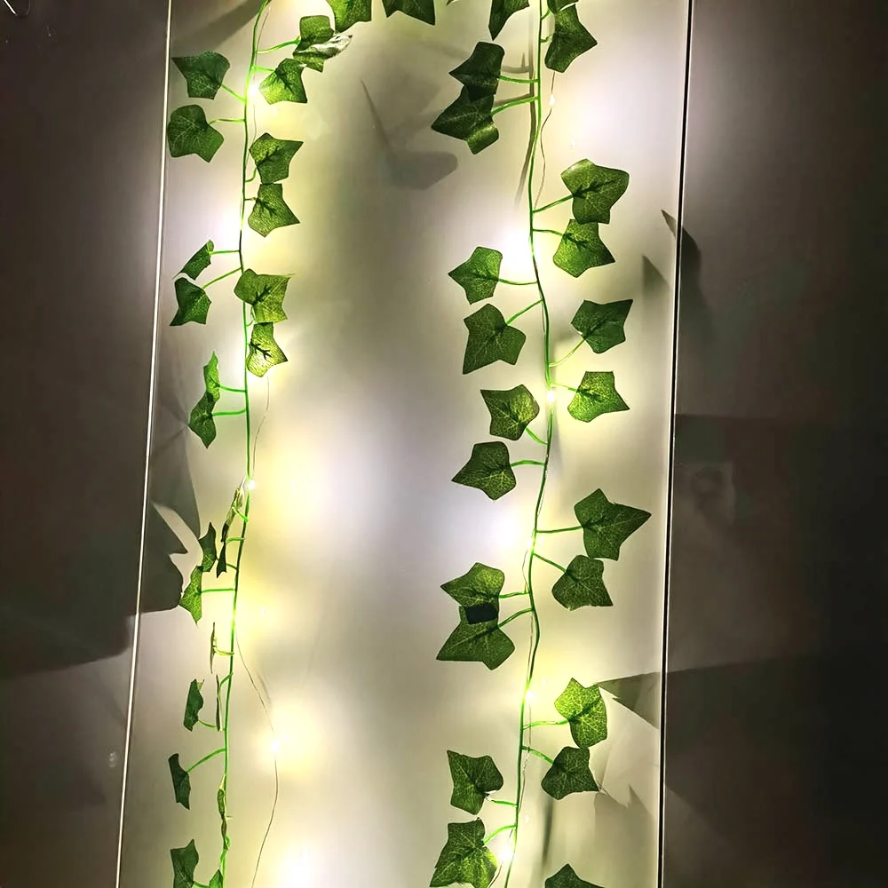 2M-Artificial-Plants-Liana-LED-Leaf-Garland-Silk-Rattan-Leaf-Vine ...