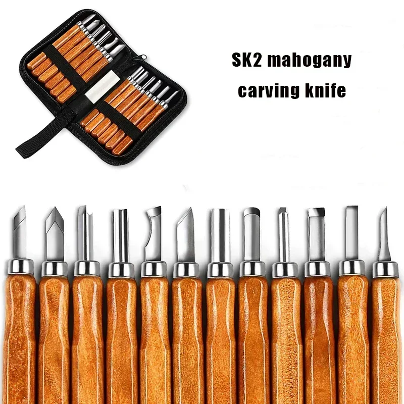 12pcs-set-Wood-Handle-Wood-Carving-Chisel-Cutter-Wood-Carving-Knife-Set ...