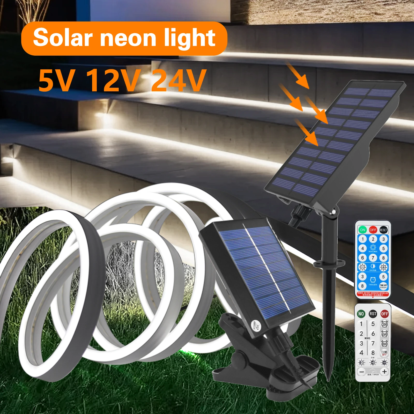Tira-de-luces-LED-solares-para-exteriores-luces-de-ne-n-flexibles ...