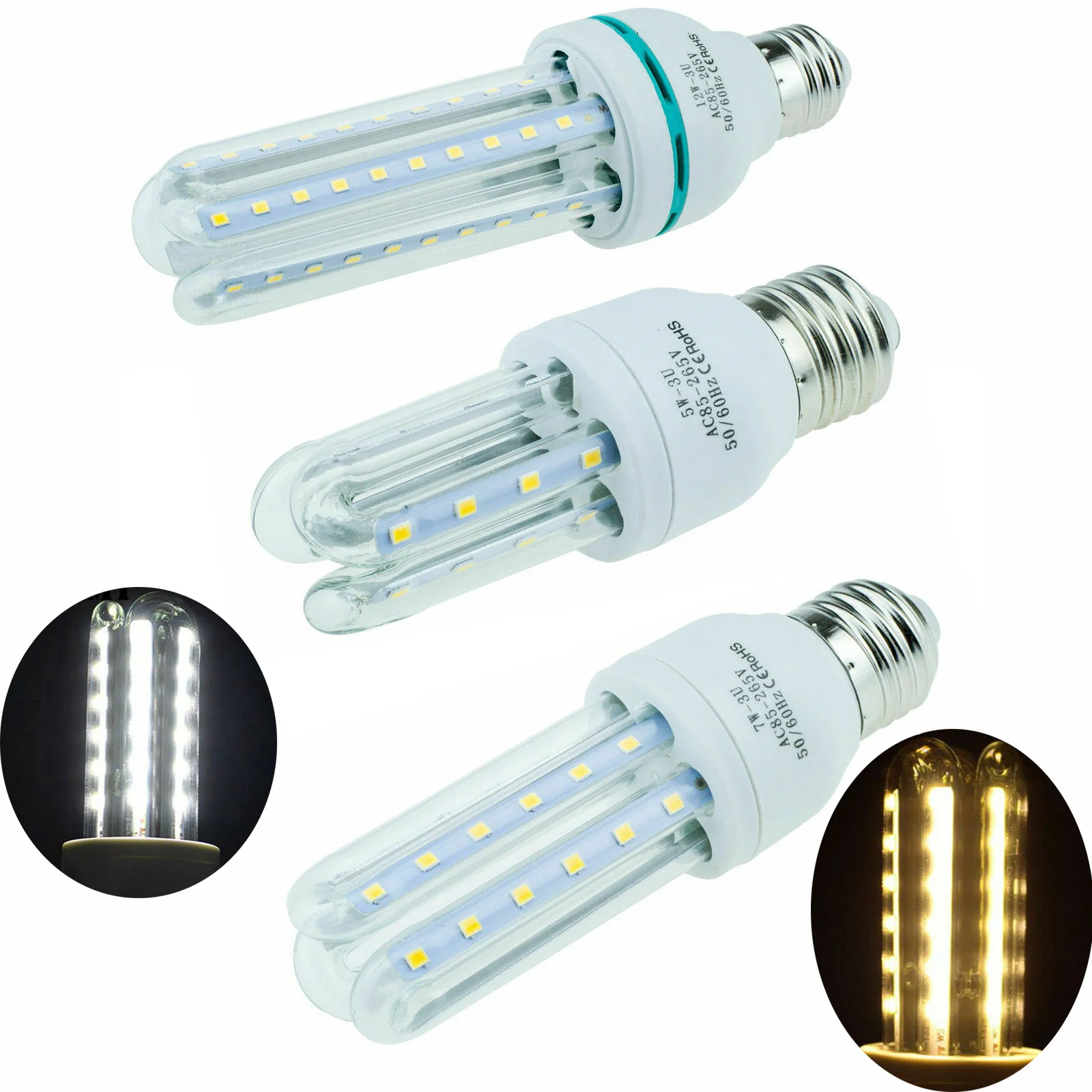 Led Bulb E27 Energy Saving Corn Lights Bulbs 220V 3W 5W 7W 9W 12W 2U 3U ...