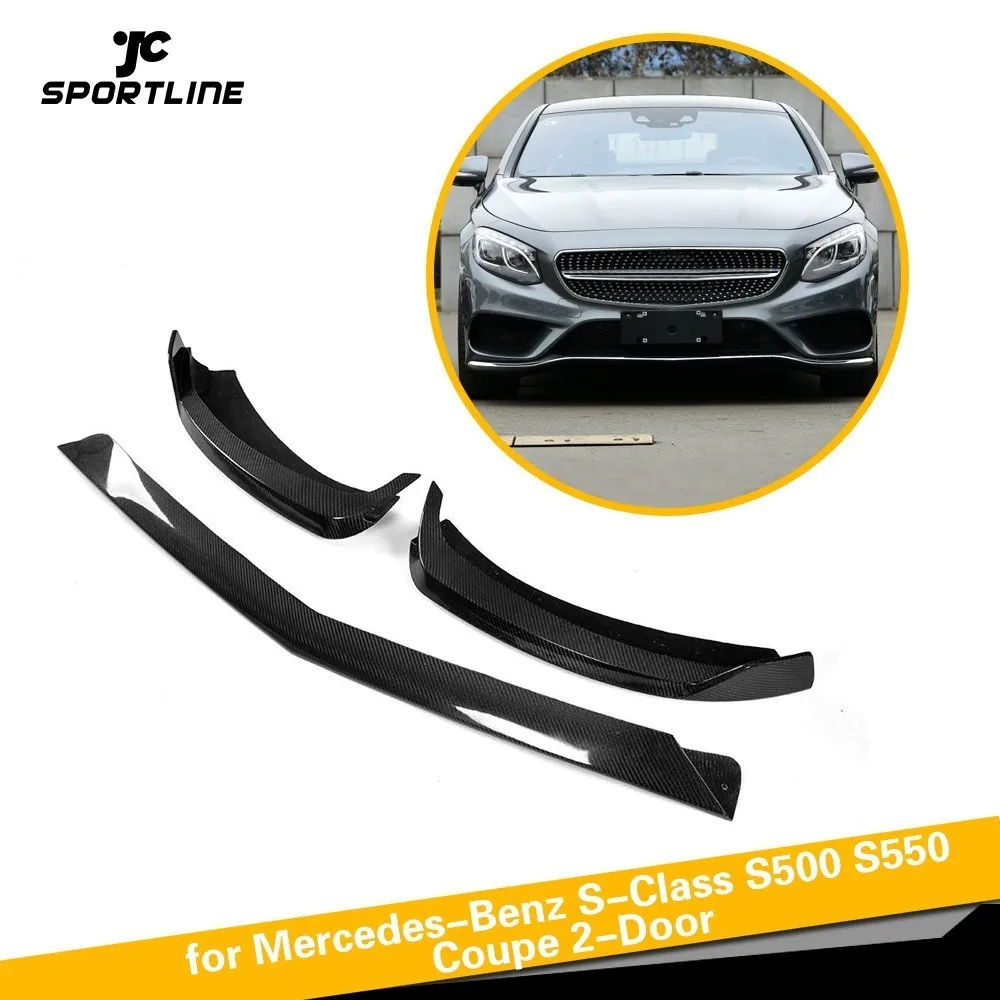 Carbon Fiber Front Bumper Lip Splitters Spoiler For Mercedes-benz S ...