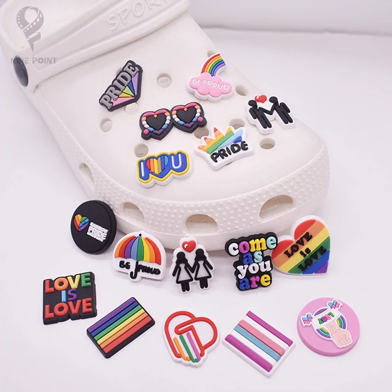 PVC-Shoe-Charms-Rainbow-Shoe-Accessories-Love-Shoe-Decoration-Art-Shoe ...