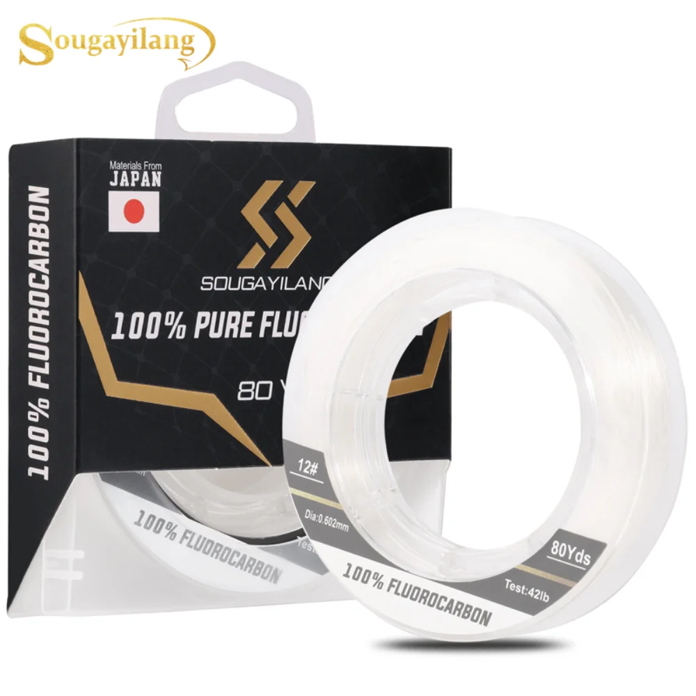 Sougayilang-Fishing-Line-100-Monofilament-Carp-80Yds-Fluorocarbon-Clear ...